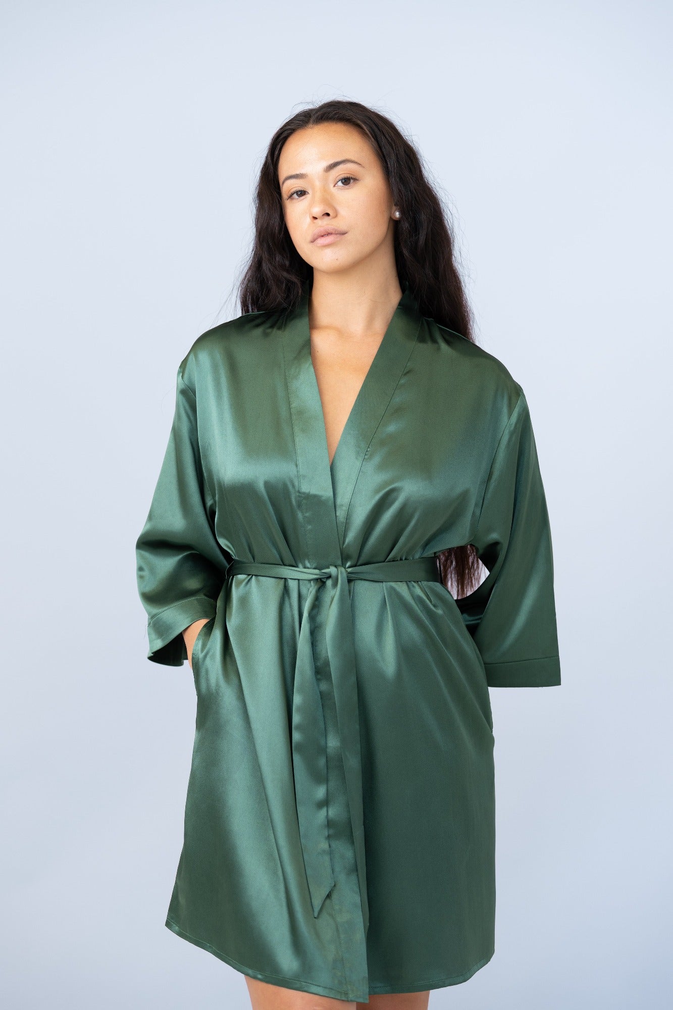 Signature Satin Robe - Emerald – Sleeping Booty