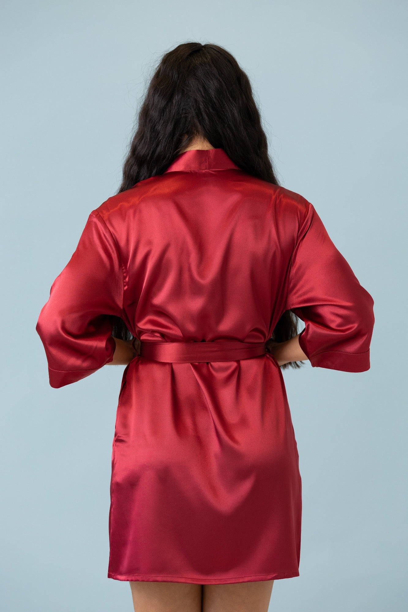 Classic Satin Robe - Wine – Sleeping Booty