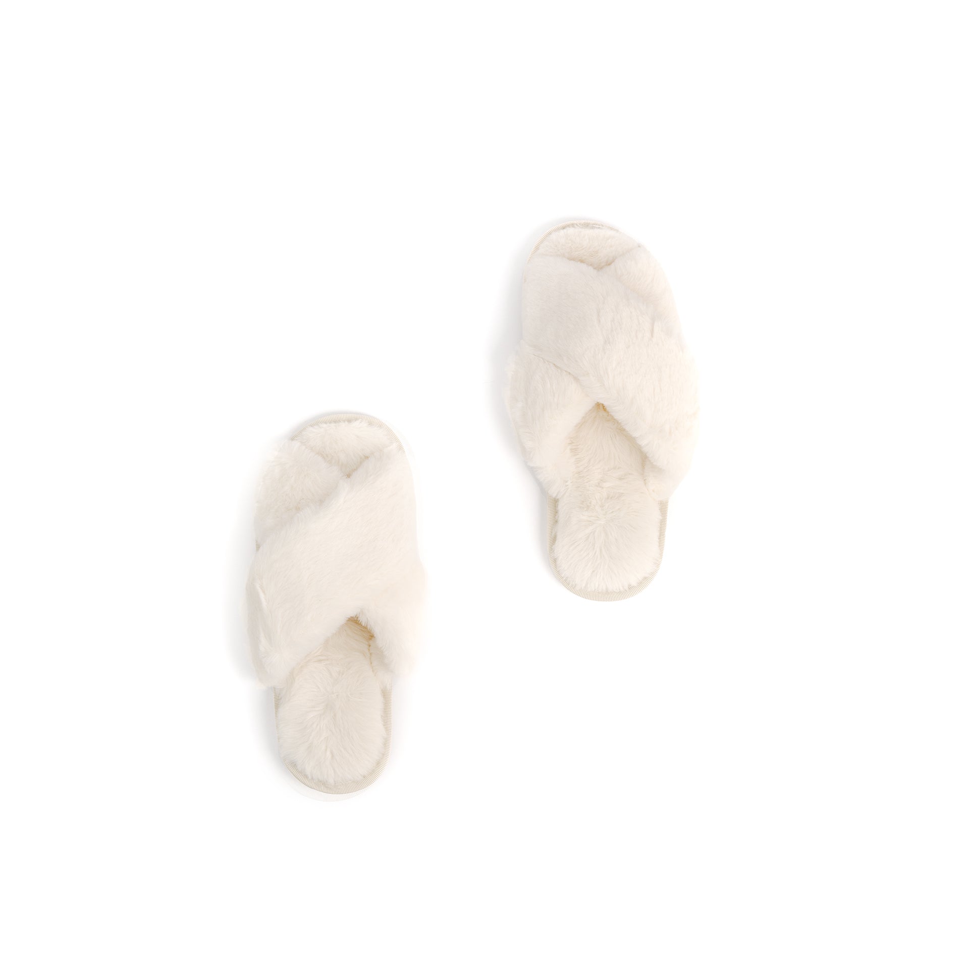 Fur Slippers - White – Sleeping Booty